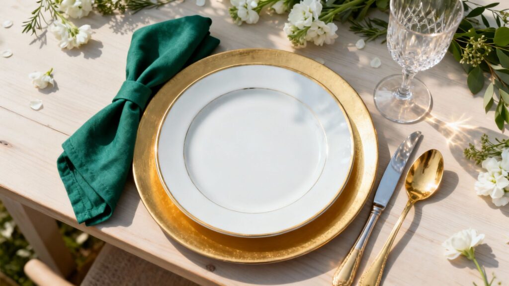 Jouw feesttafel perfect gestyled met een bord met gouden rand - Van ...